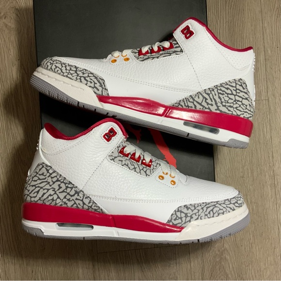 Jordan | Shoes | Air Jordan 3 Retro Cardinal Red Gs 222 Size 65y8w ...